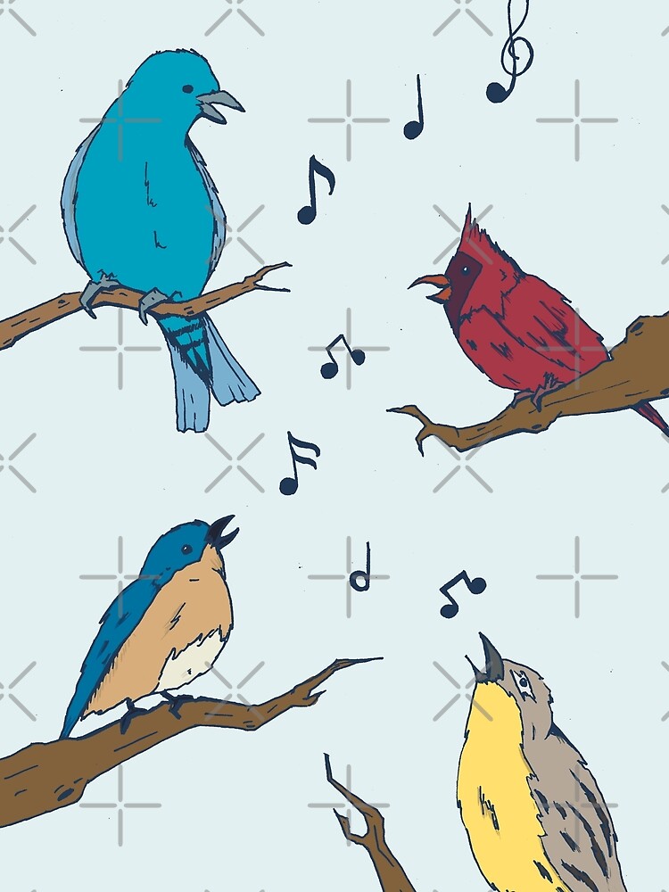 "Four Calling Birds" T-shirt for Sale by SVaeth | Redbubble | birds ...