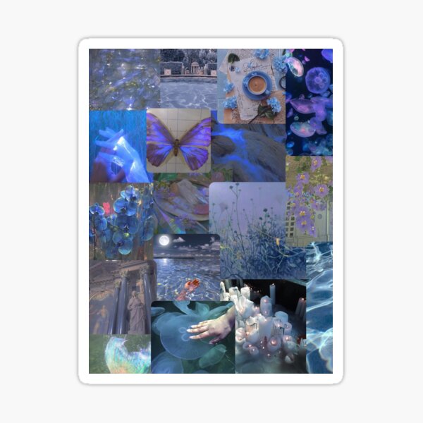 "blue collage y2k blue aesthetic " Sticker by Nemo01 | Redbubble