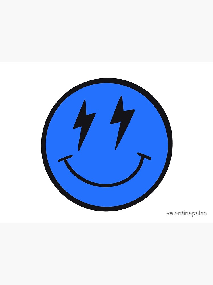 "Blue Lightning Bolt Smiley" Art Print by valentinapalen | Redbubble