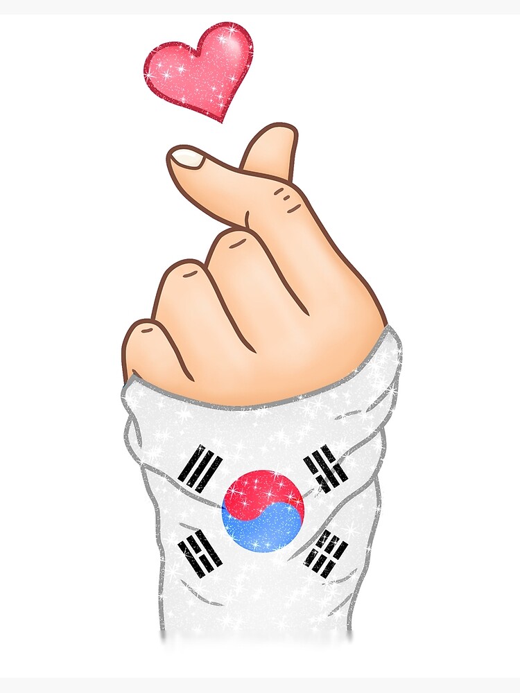 "Kpop Hand Finger Heart Love Korea Flag" Poster for Sale by Jolly-Yosei ...