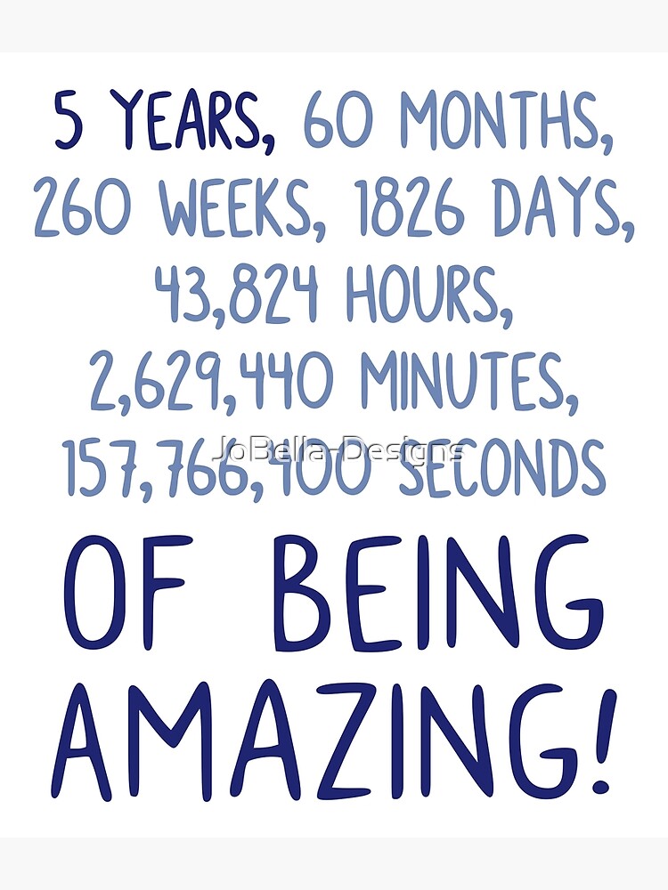 Poster « Cinq ans d'incroyable ! », par JoBella-Designs | Redbubble