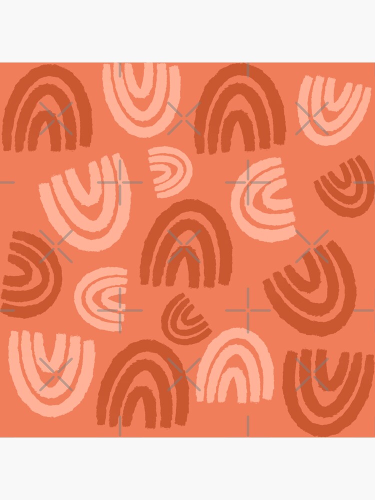 "Boho Salmon Rainbow" Sticker by KarlyArtsy | Redbubble