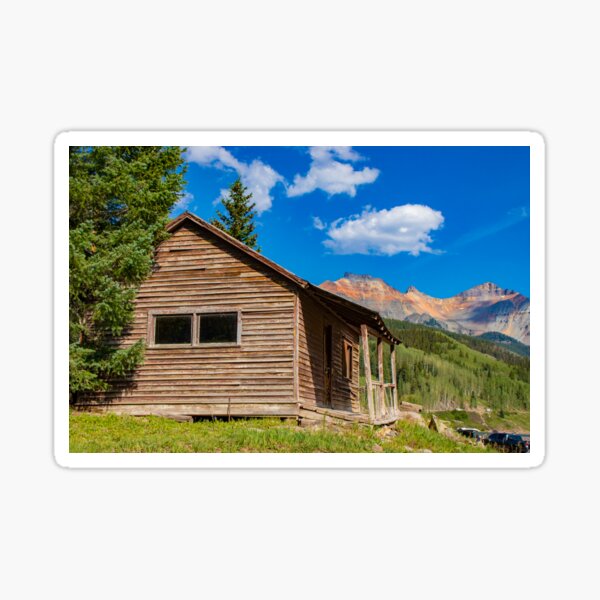 "Mountain Cabin" Sticker by scrossdesigns | Redbubble