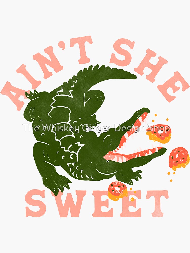 "Aint She Sweet- Cool Alligator Eating Donuts. Travel & Pastry Shop ...