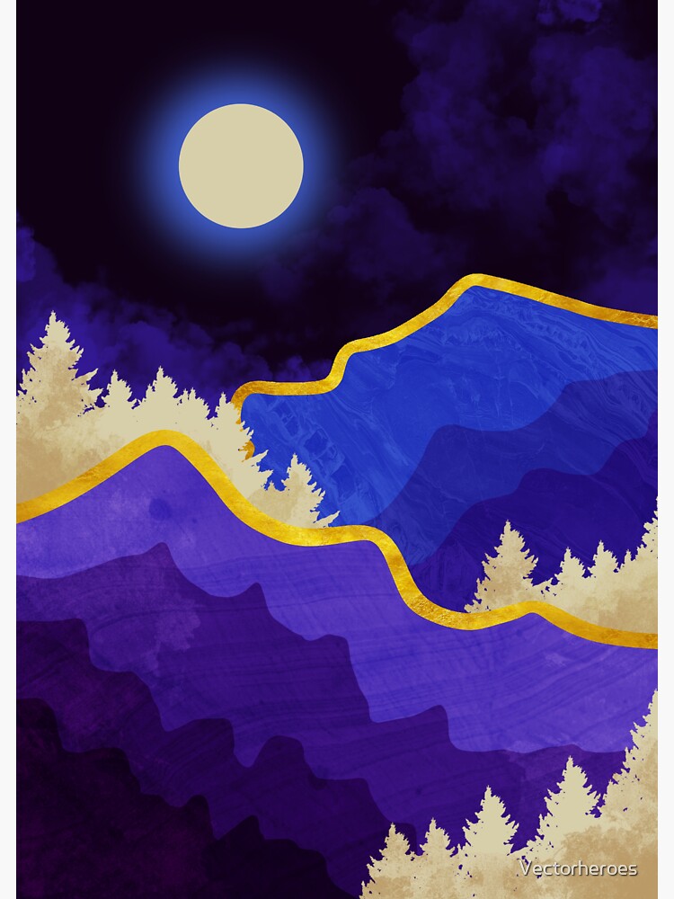 "Violet moonlight " Sticker by Vectorheroes | Redbubble