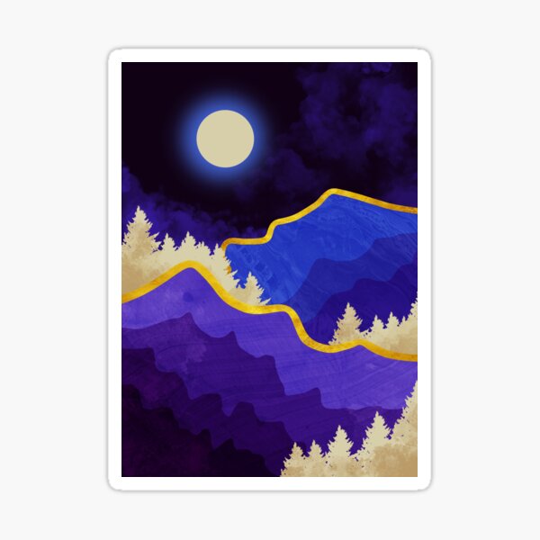 "Violet moonlight " Sticker by Vectorheroes | Redbubble