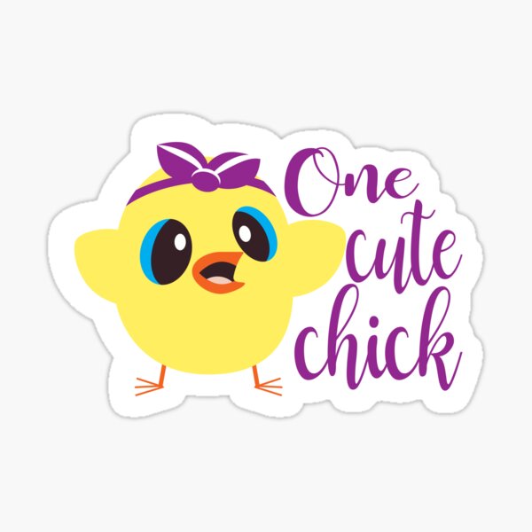 "One Cute Chick - Baby Chick" Sticker for Sale by lkhollis | Redbubble