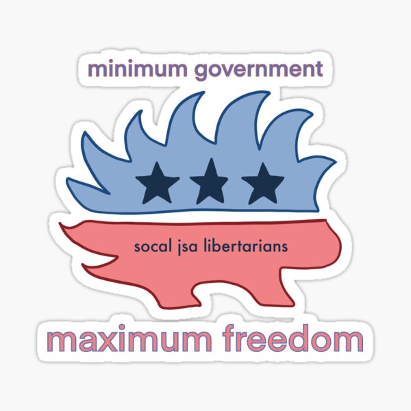 "minimum government, maximum freedom" Sticker by socaljsa | Redbubble