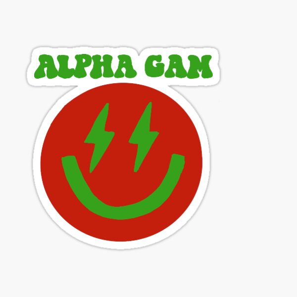 "Alpha gam smiley" Sticker by kluck3 | Redbubble
