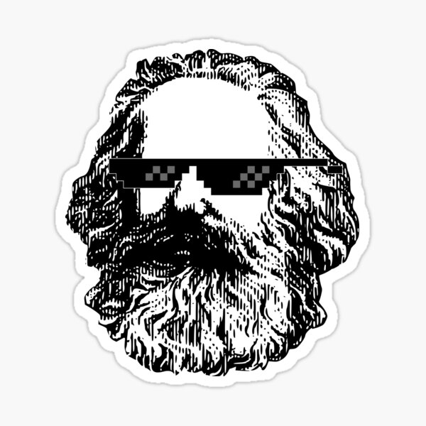 "Karl Marx In Sunglasses" Sticker for Sale by GdLkngCrps | Redbubble