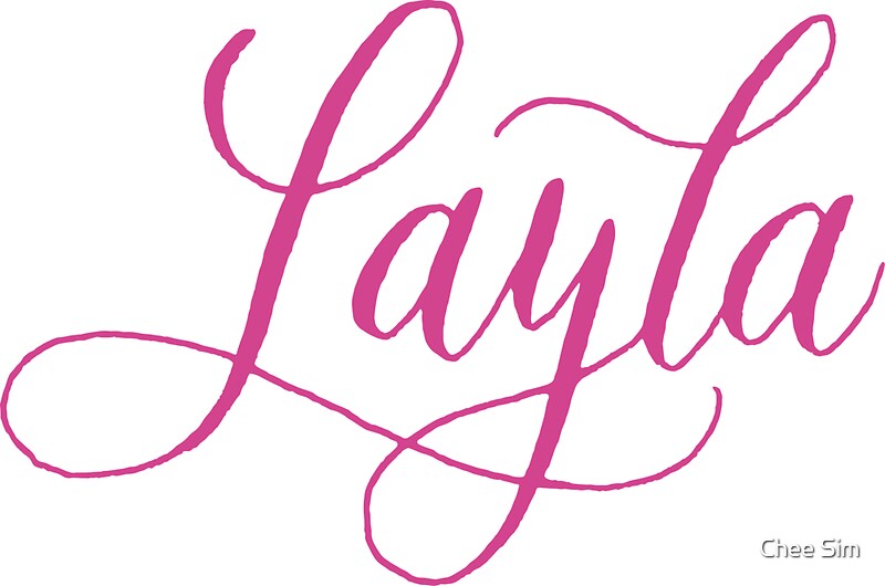 "Layla - Modern Calligraphy Name Design" Stickers by Chee Sim | Redbubble
