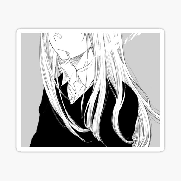 "Manga Smoking Girl" Sticker for Sale by PerfectToast | Redbubble
