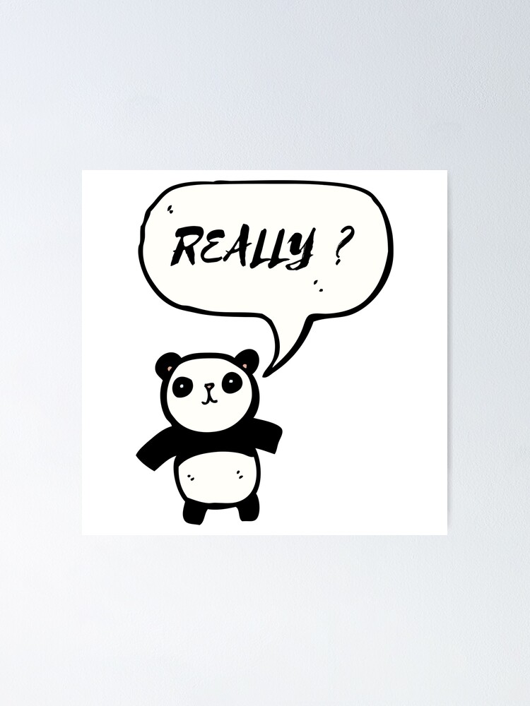 Póster «El panda molesto de la pregunta» de line-art-design | Redbubble