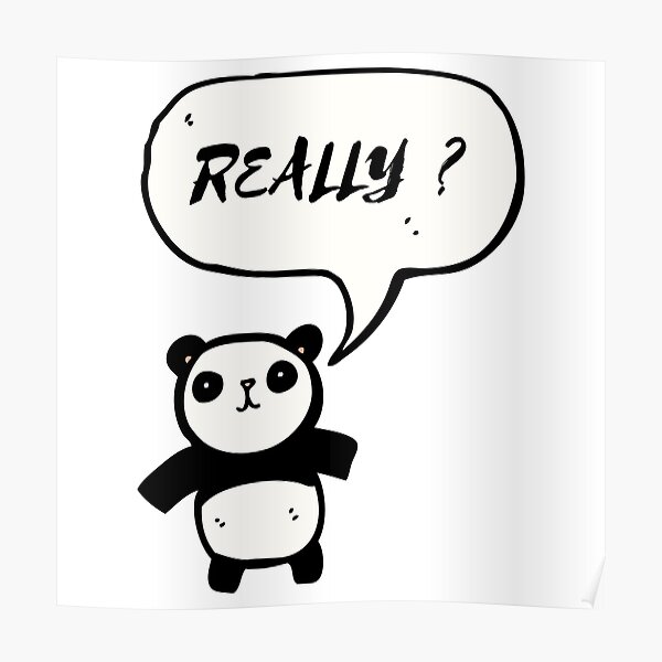 Póster «El panda molesto de la pregunta» de line-art-design | Redbubble