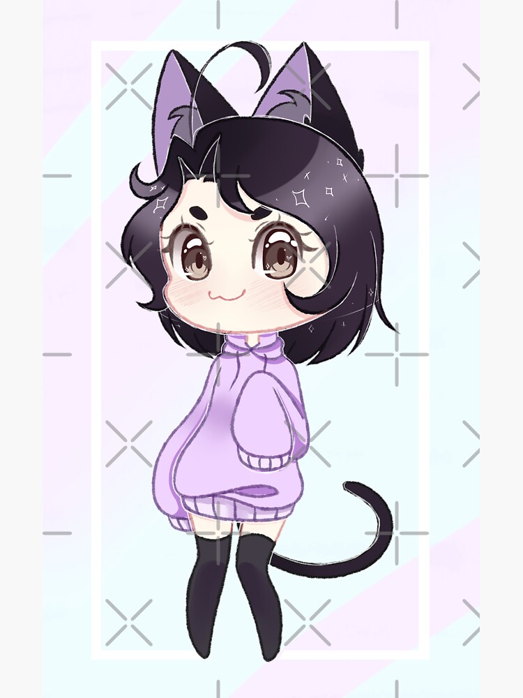 "Chibi Kittea" Sticker for Sale by Seika-Art | Redbubble