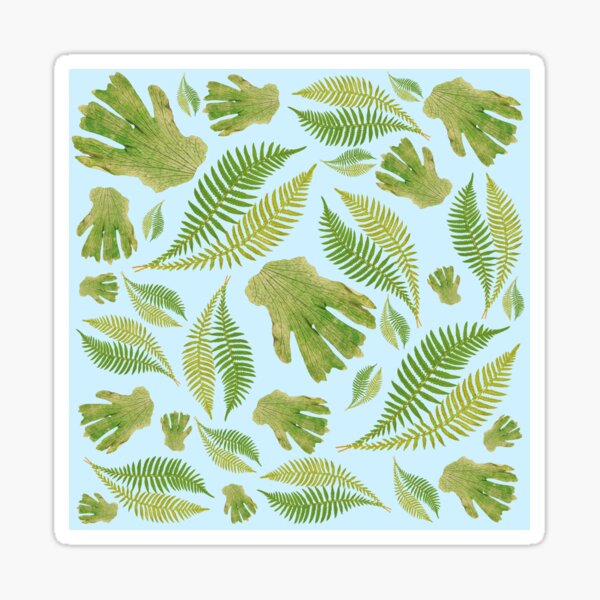Pegatina «Hojas verdes en color azul pastel. Patrón de hoja» de ...