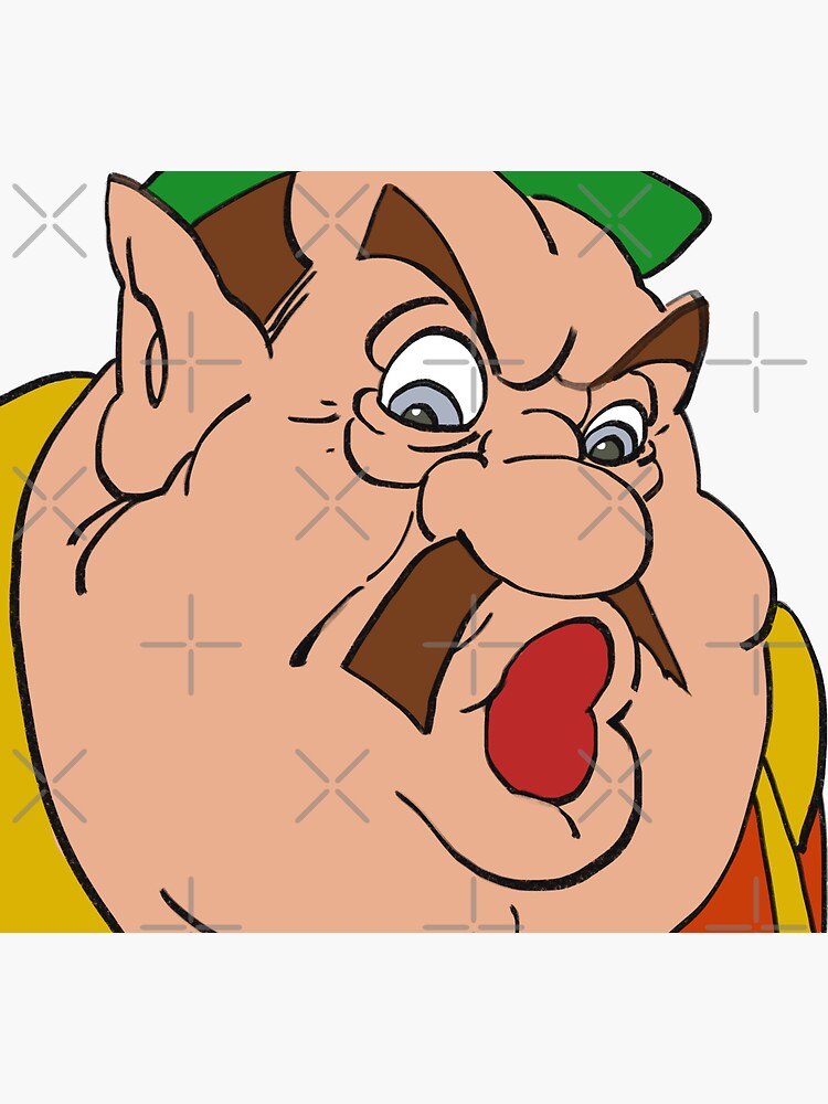 "High quality re-draw of morshu the shopkeeper doing the pogger face ...