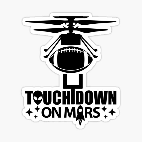 "Touchdown On Mars | Ingenuity Helicopter" Sticker by GravitiTees ...