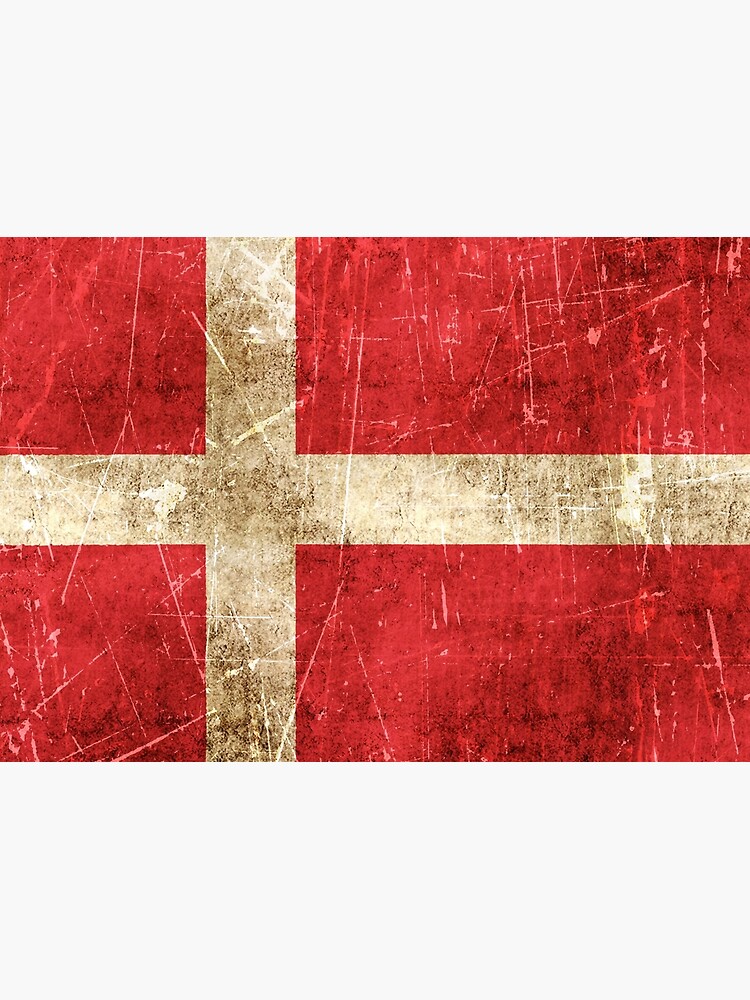 "Vintage Aged and Scratched Danish Flag" Poster by JeffBartels | Redbubble