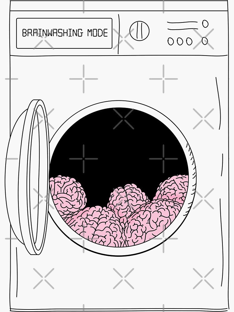 "Brainwashing machine art" Sticker for Sale by AznavourByKarin | Redbubble