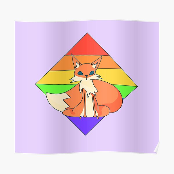 "Rainbow Pride Flag Fox" Poster for Sale by ForTheFrogWar | Redbubble