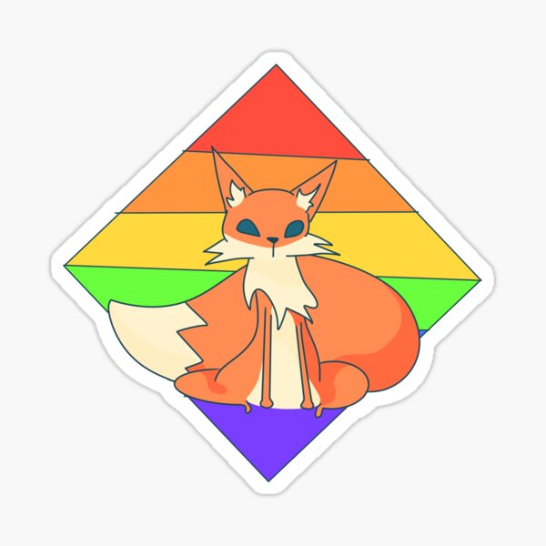 "Rainbow Pride Flag Fox" Sticker for Sale by ForTheFrogWar | Redbubble