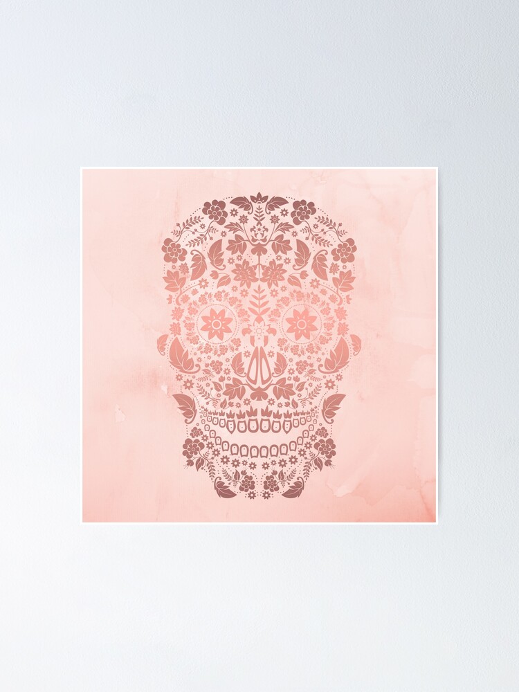 "Rose gold skull " Poster for Sale by IONcreatION | Redbubble