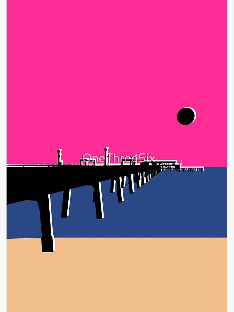 "Deal in Kent, Pier, Pink Sky and Silhouette " Poster by OneThreeSix ...
