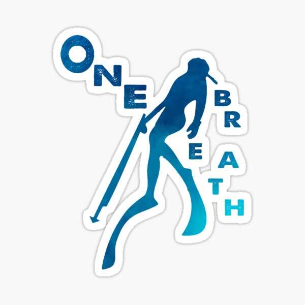 "One BreathSpearfishing and freediving lovers " Sticker by Shokybook ...