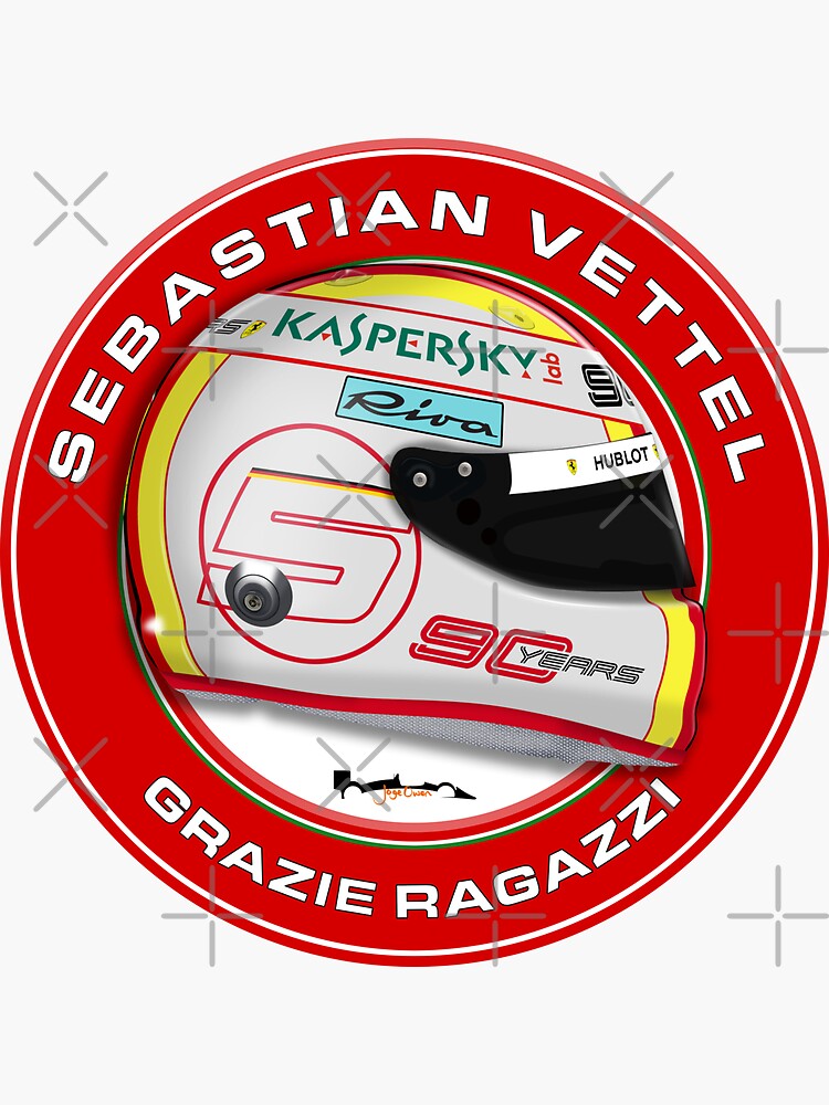 Pegatina «Sebastian Vettel - casco 2019 - Circle Grazie Ragazzi» de ...