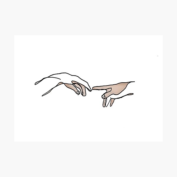 "The Creation of Adam line art" Photographic Print by senii9 | Redbubble
