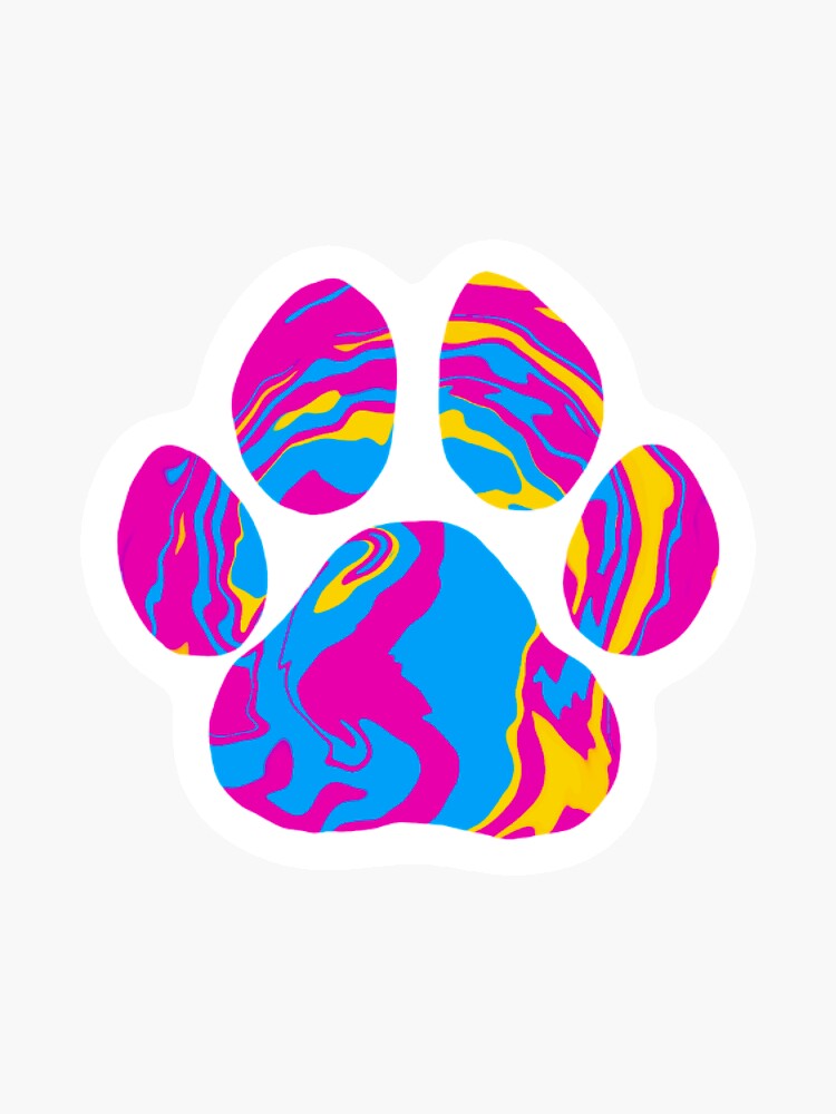 "Pansexual flag paw print " Sticker for Sale by zodiac51316 | Redbubble