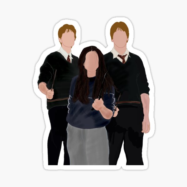 "Weasley twins and brunette girl " Sticker for Sale by Dammidodger04 ...