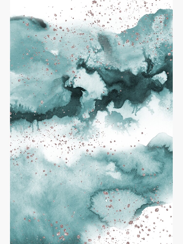 "Watercolor meets glitter - turquoise rose gold - No 6" Poster by ...