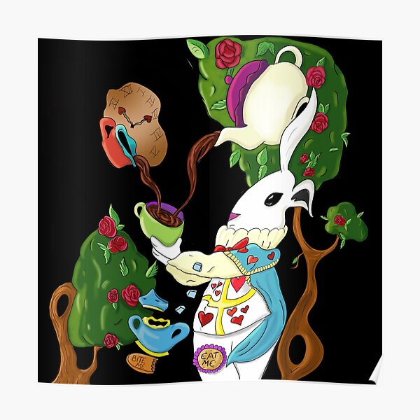 "White Rabbit Tea Party" Poster by TheHermitShop | Redbubble