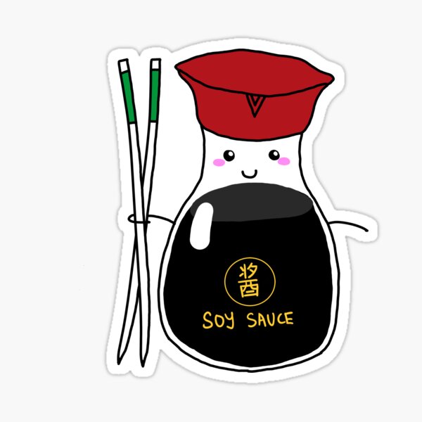 "Cute Soy Sauce Bottle" Sticker for Sale by GorillaPrints | Redbubble