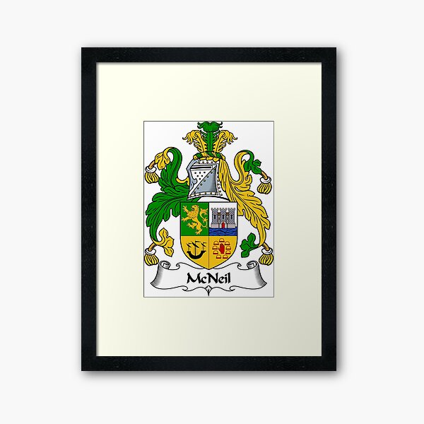 "McNeil Coat of Arms / McNeil Family Crest" Framed Art Print for Sale ...