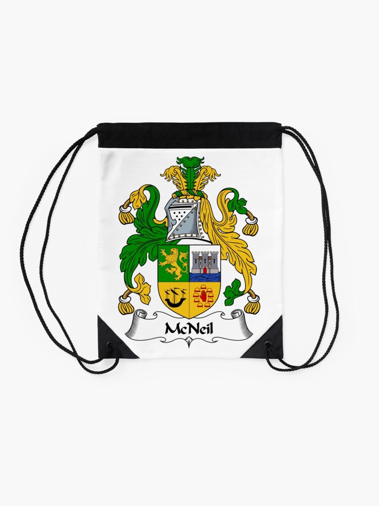"McNeil Coat of Arms / McNeil Family Crest" Drawstring Bag for Sale by ...