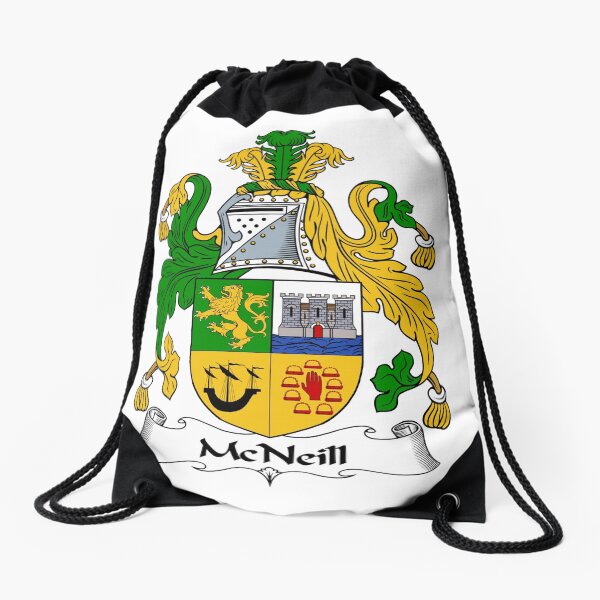 "McNeill Coat of Arms / McNeill Family Crest" Drawstring Bag for Sale ...