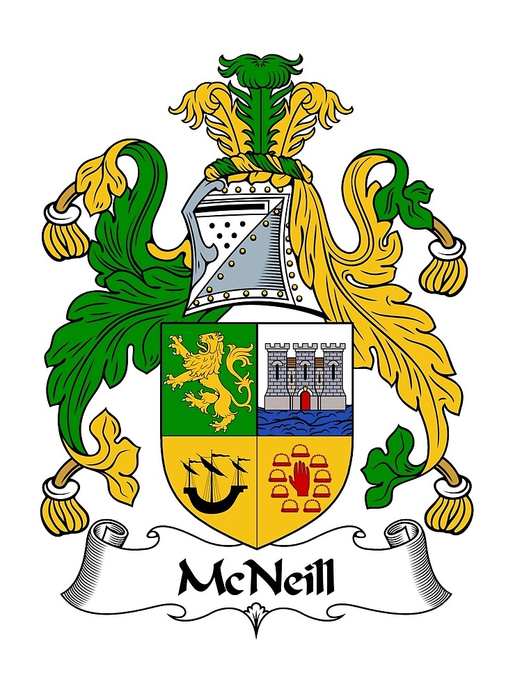 "McNeill Coat of Arms / McNeill Family Crest" Drawstring Bag for Sale ...