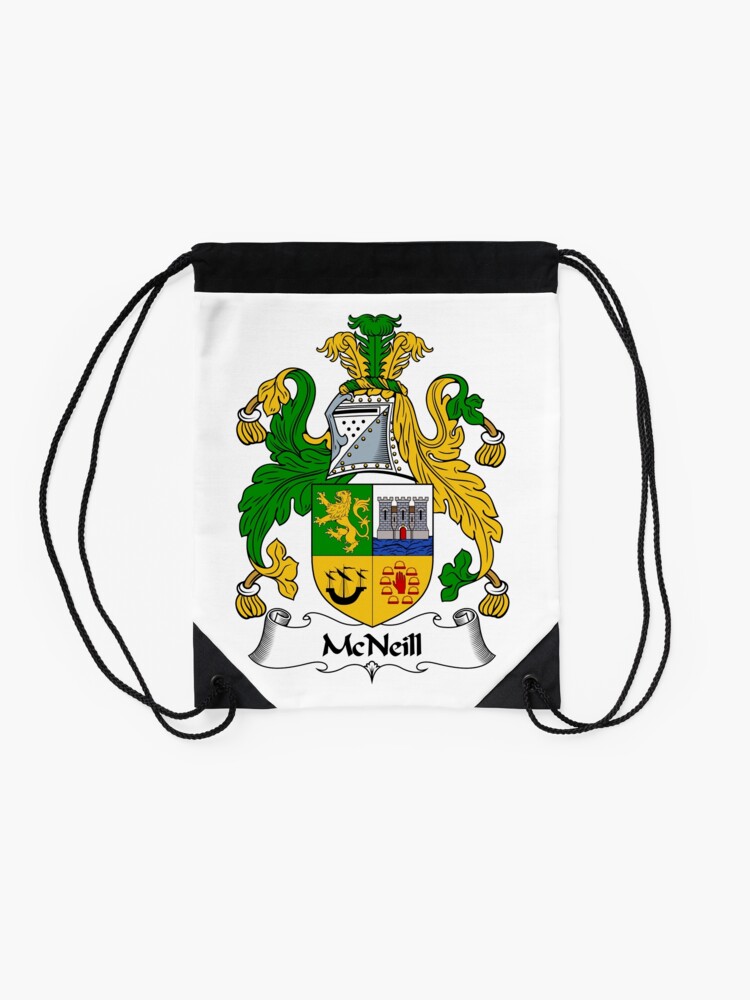 "McNeill Coat of Arms / McNeill Family Crest" Drawstring Bag for Sale ...