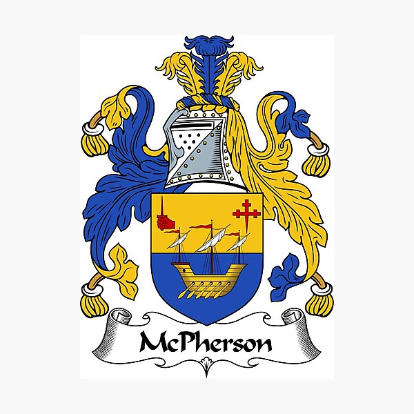 "McPherson Coat of Arms / McPherson Family Crest" Photographic Print ...