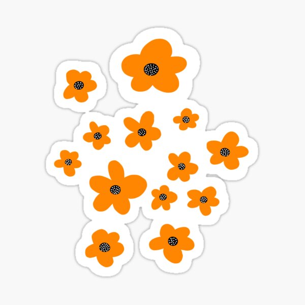 "Orange Flowers" Sticker by hallekwilson | Redbubble