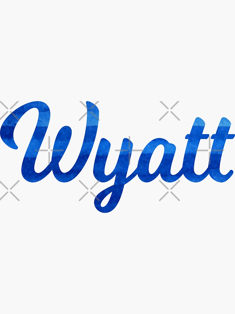 "Wyatt boys name blue watercolor design" Sticker for Sale by ...