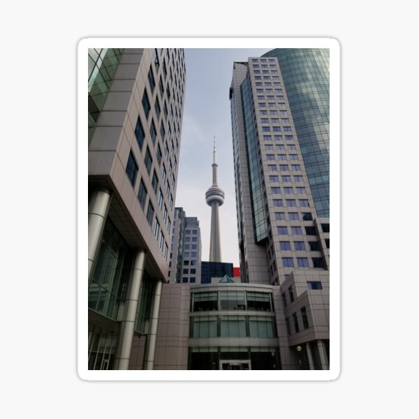 "CN Tower thru downtown buildings Toronto Ontario Canada" Sticker by ...