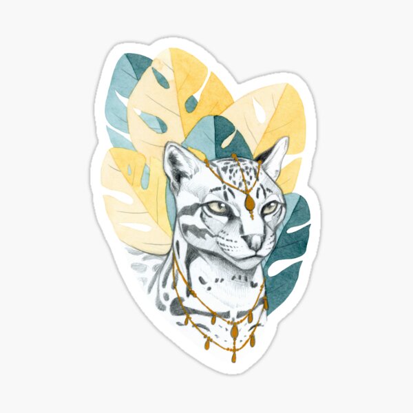 "Royal Ocelot" Sticker for Sale by MSandzewicz | Redbubble