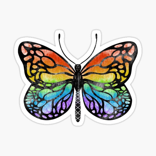 "Rainbow Butterfly " Sticker for Sale by JessCarrsArt | Redbubble