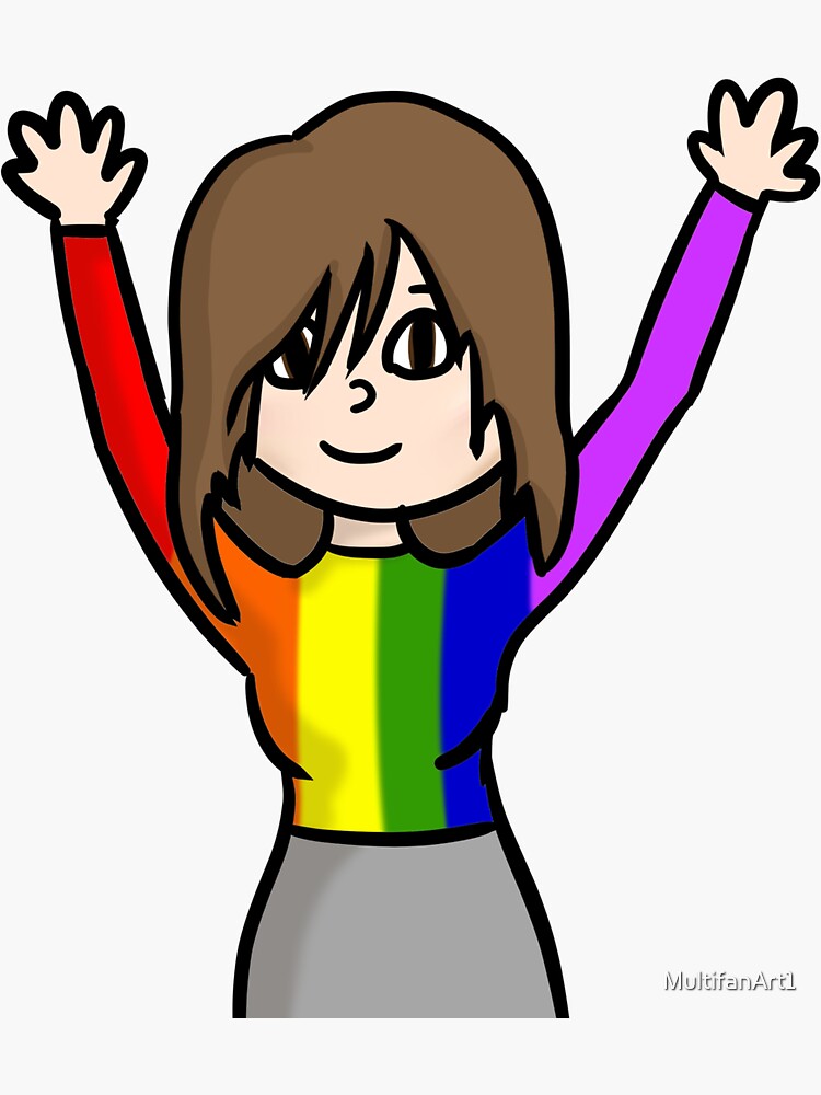 "LGBTQ+ Pride Girl Cartoon " Sticker for Sale by MultifanArt1 | Redbubble