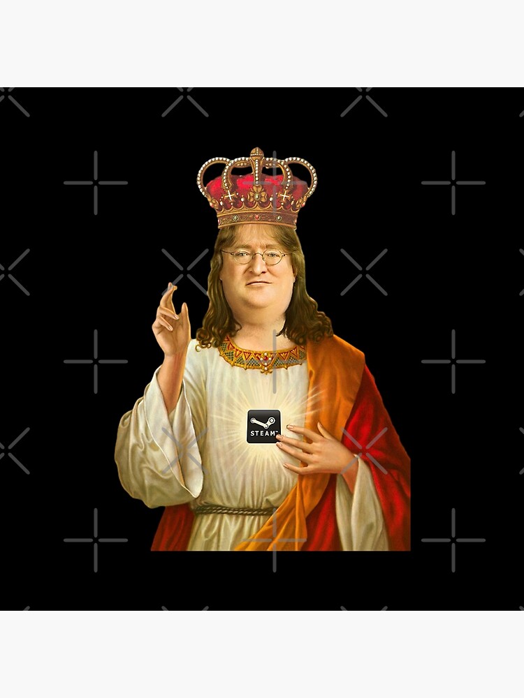 "Lord and Savior Gabe Newell" Art Print for Sale by Cursedfate | Redbubble