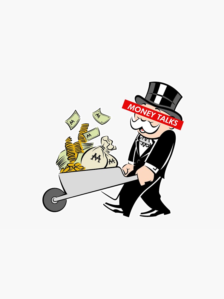 "Monopoly man box logo - funny meme quote 2021" Sticker by ...